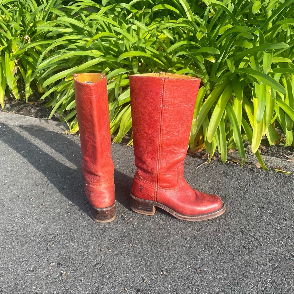 Rare! Vintage Frye 14l Campus Boot In Red - Gem